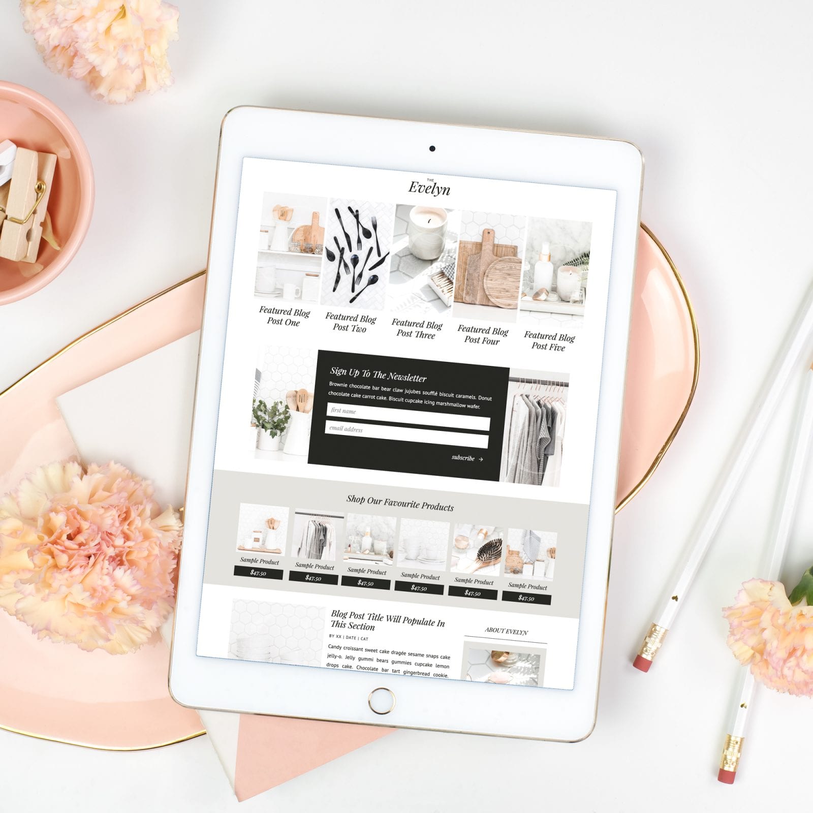 The Evelyn - A Showit Blog Add-on Template - Blog Showit Theme - Store