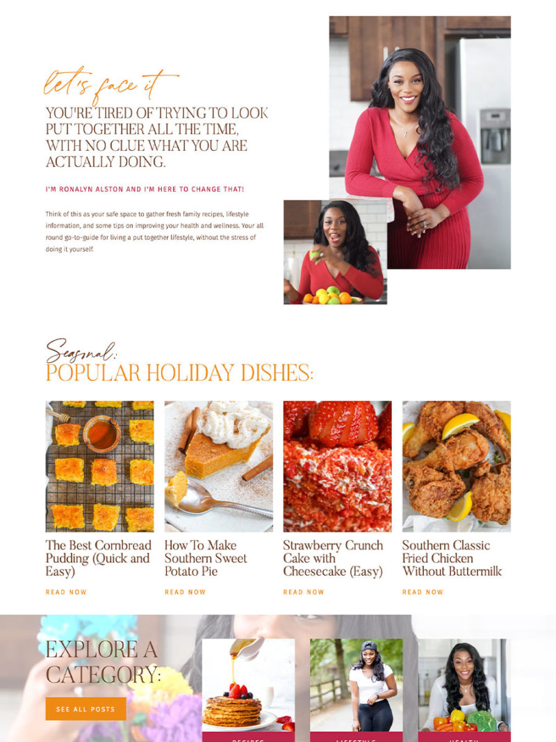 Ronalyn T Alston - Recipe & Lifestyle Blog Design | Gillian Sarah