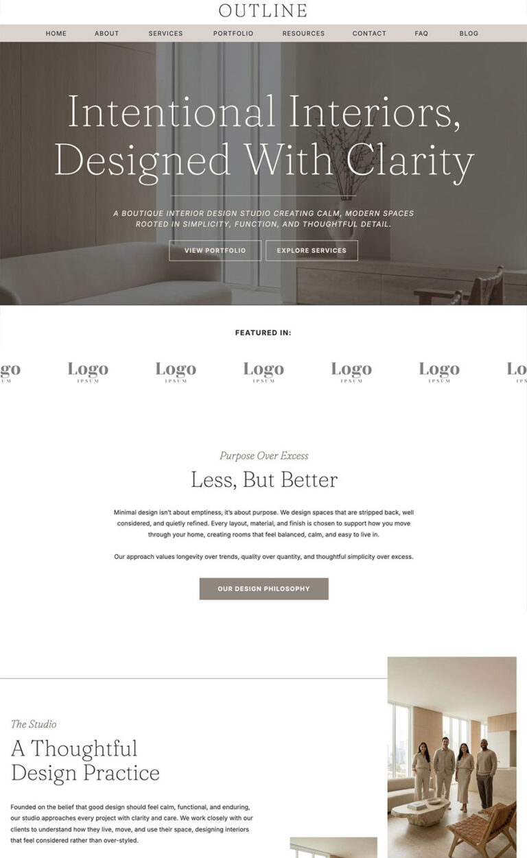 Raelyn - Showit Template for Interior Designers & Stylists
